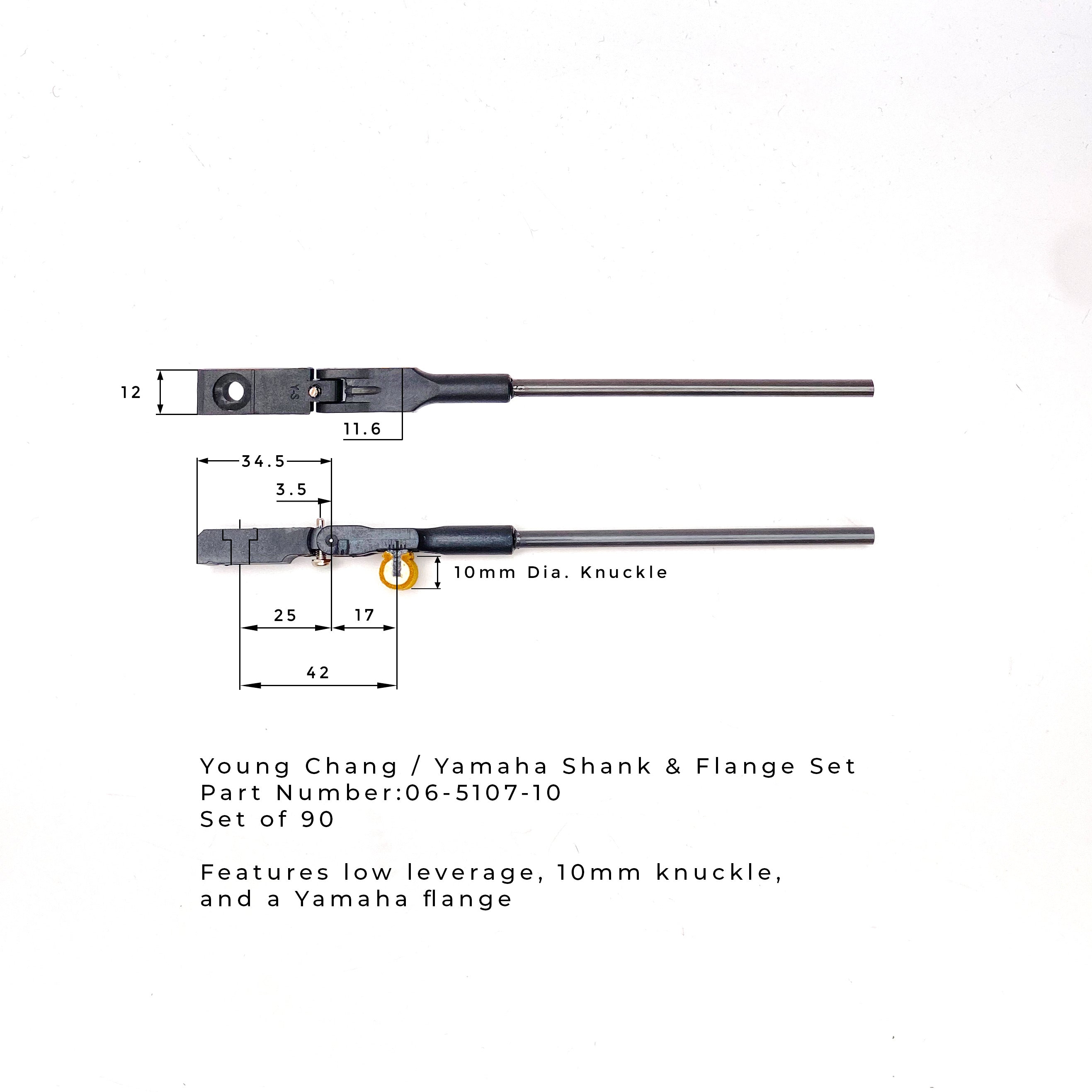 Young Chang / Yamaha Shank & Flange Set | Wessell, Nickel & Gross