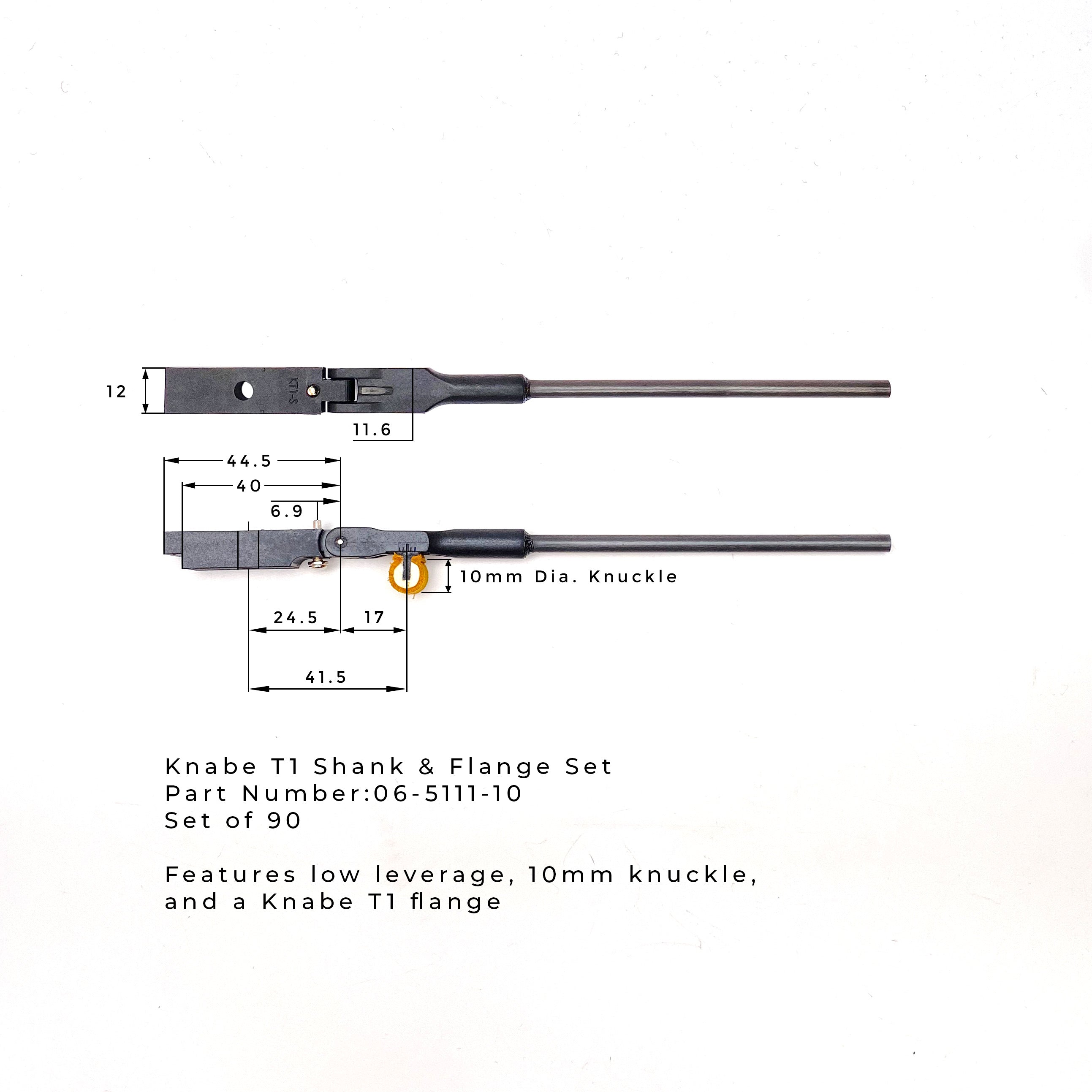Knabe T1 Shank & Flange Set | Wessell, Nickel & Gross