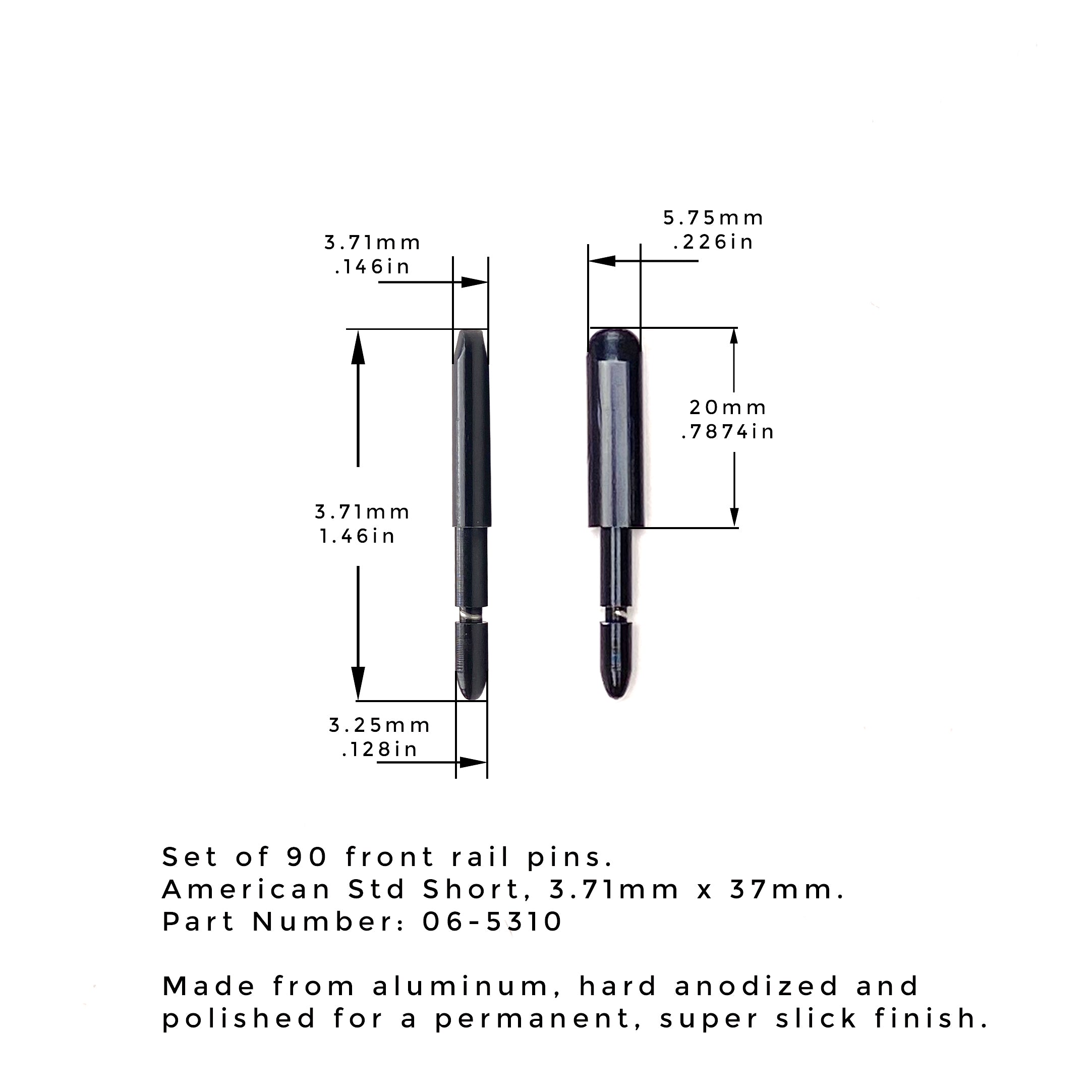 Front Rail Pin with insert - Set of 90 | Wessell, Nickel & Gross