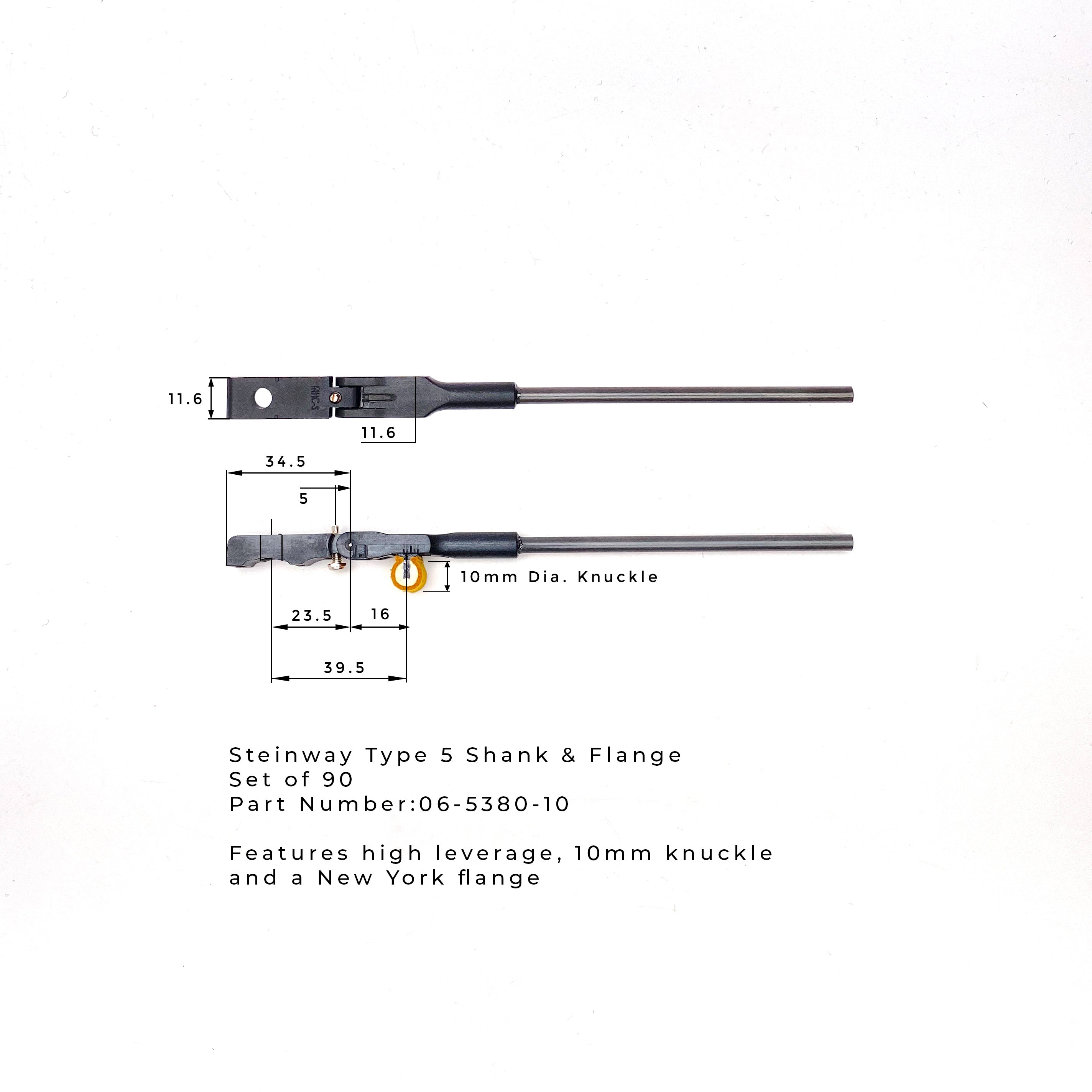 Steinway Type 5 Shank & Flange Set | Wessell, Nickel & Gross